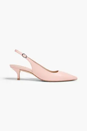 STUART WEITZMAN Leigh 50 Leather Slingback Pumps - Pastel Pink