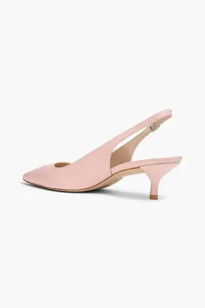 STUART WEITZMAN Leigh 50 Leather Slingback Pumps - Pastel Pink