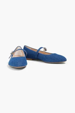 STUART WEITZMAN Aura Denim Mary Jane Flats
