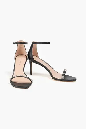STUART WEITZMAN Justina 75 Crystal-embellished Leather Sandals