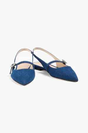 STUART WEITZMAN Aura Denim Slingback Mary Jane Flats