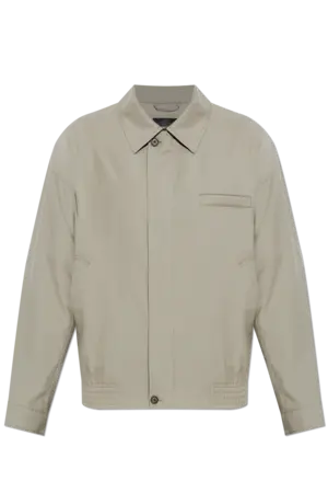 Emporio Armani Wool Jacket With Collar - Grey