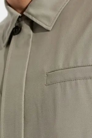 Emporio Armani Wool Jacket With Collar - Grey
