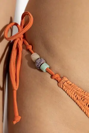 Bond Eye Beaded Bikini Bottom - Orange