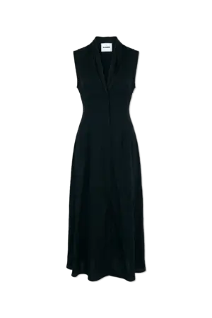 JIL SANDER Sleeveless Midi Dress - Black