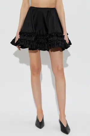 GANNI Ruffled Mini Skirt - Black
