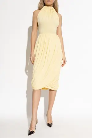 Alaïa Draped Midi Dress - Yellow