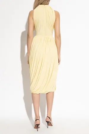 Alaïa Draped Midi Dress - Yellow