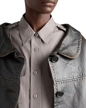 Prada Antiqued Nappa Leather Jacket