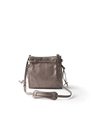 Prada Bonnie Leather Mini Shoulder Bag - Grey
