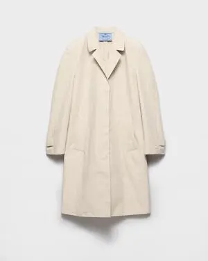 Prada Single-breasted Poplin Coat - Limestone