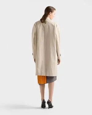 Prada Single-breasted Poplin Coat - Limestone