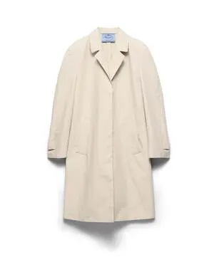 Prada Single-breasted Poplin Coat - Neutral