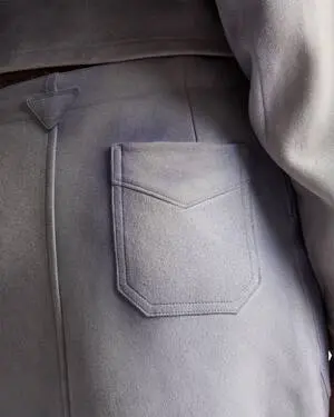 Prada Buttoned Suede Skirt - Light Blue