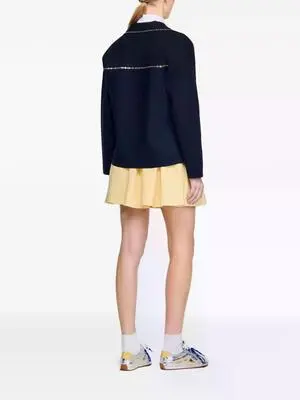 Sandro Studded Blazer Collar Cardigan