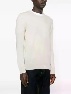 Brunello Cucinelli Crew Neck Long Sleeve Fine Knit Sweater - Neutrals