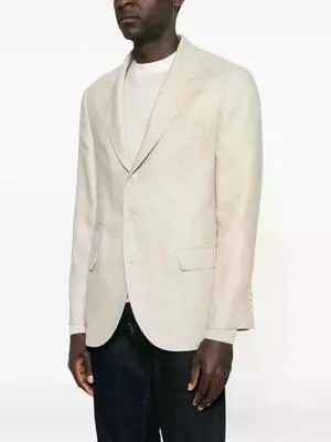 Brunello Cucinelli Buttoned Flap-pocket Blazer - Neutrals