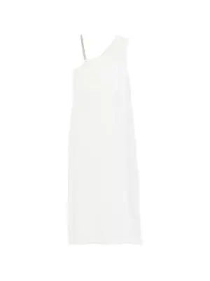 PANICALE One-shoulder Chain-embellished Midi Dress - Neutrals