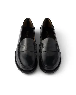 Prada Brushed Leather Loafers