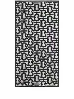 Burberry Monogram-pattern Jacquard Cotton Bath Towel