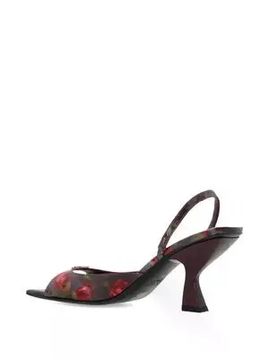 DIESEL® D-amber Floral-print Slingback Heeled Sandals