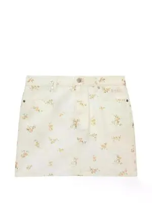 MSGM Floral-print Mini Skirt - Neutrals
