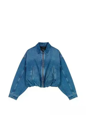 Maje Zip-up Denim Bomber Jacket
