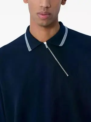 Miu Miu Half-zip Ribbed Collar Polo Shirt