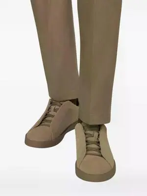 Boggi Milano Essence Suede Sneakers With Hidden Lacing - Neutrals