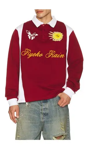 RYOKO RAIN Rugby Long Sleeve Polo