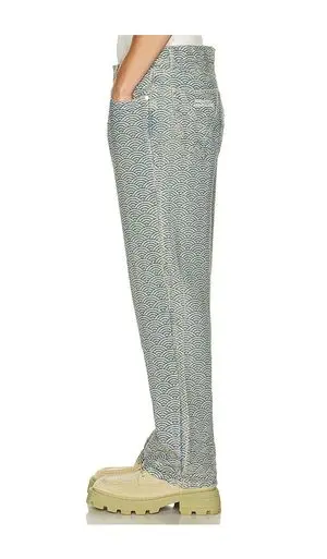 RYOKO RAIN Seigaiha Jacquard Denim Jeans