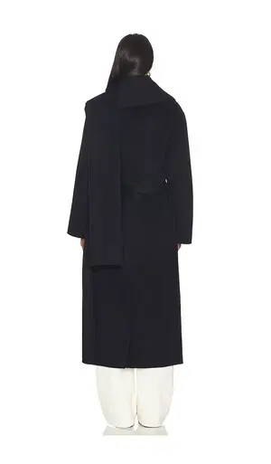 RÓHE Signature Double-faced Scarf Coat - Navy