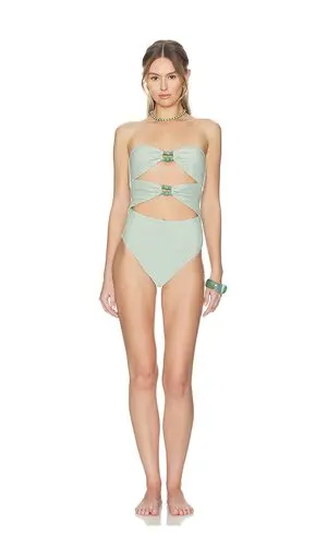Devon Windsor Amii Lurex One Piece - Spearmint