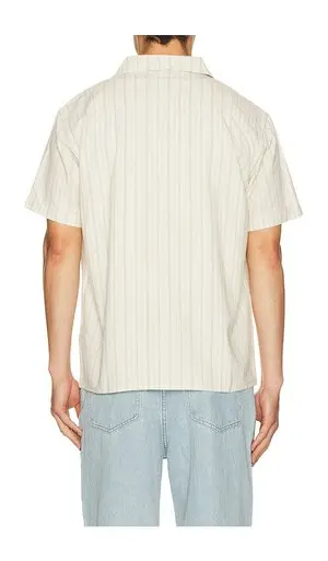 RHYTHM Vacation Stripe Shirt In White - Natural