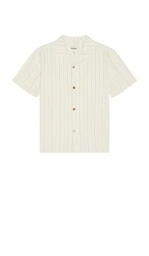 RHYTHM Vacation Stripe Shirt In White - Natural