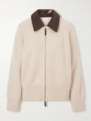 Brandon Maxwell Conrad Leather-trimmed Recycled Cashmere Jacket