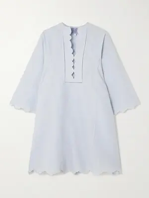 Thierry Colson Rachel Embroidered Mini Dress - Blue