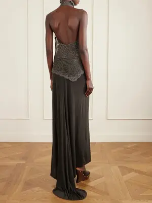 Magda Butrym Asymmetric Crocheted Halterneck Top