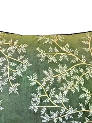 LES-OTTOMANS Embroidered Botanical Cushion