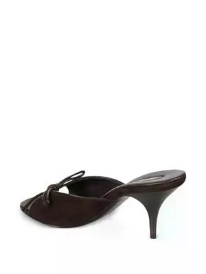 Miu Miu Bow Heeled Sandals - Brown