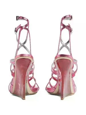 Dsquared2 Metallic Strappy Wedge Sandals