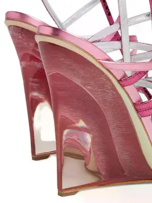 Dsquared2 Metallic Strappy Wedge Sandals