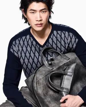 Giorgio Armani Virgin Wool And Cashmere Jacquard Jumper