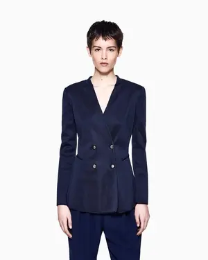 Giorgio Armani Silk Knit Double-breasted Jacket