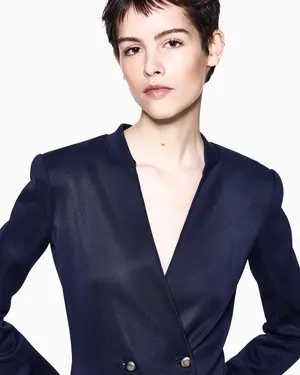 Giorgio Armani Silk Knit Double-breasted Jacket