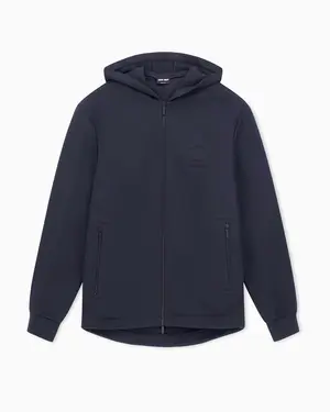 Giorgio Armani Double-jersey Hooded Sweatshirt - Blue