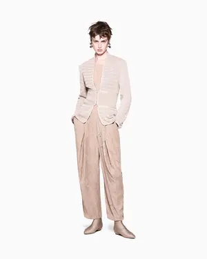 Giorgio Armani Ottoman-effect Viscose-blend Knit Jacket - Beige