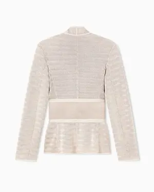 Giorgio Armani Ottoman-effect Viscose-blend Knit Jacket - Beige