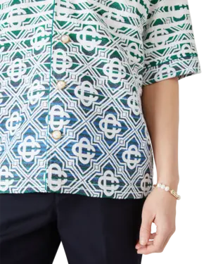 Casablanca Monogram Gradient Towelling Short Sleeve Shirt - Multicolor