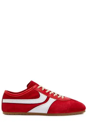 Dries Van Noten Dustin Panelled Suede Sneakers - Red